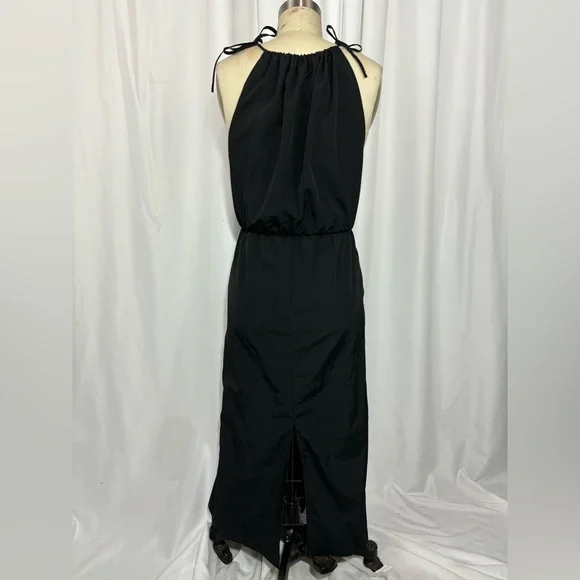 Dresses | Urban Lap Black Parachute 9s Tie Maxi Dress Medium | Poshmark